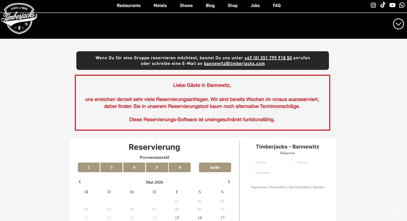 Timberjacks Bannewitz eröffnet: Jetzt Tisch sichern!